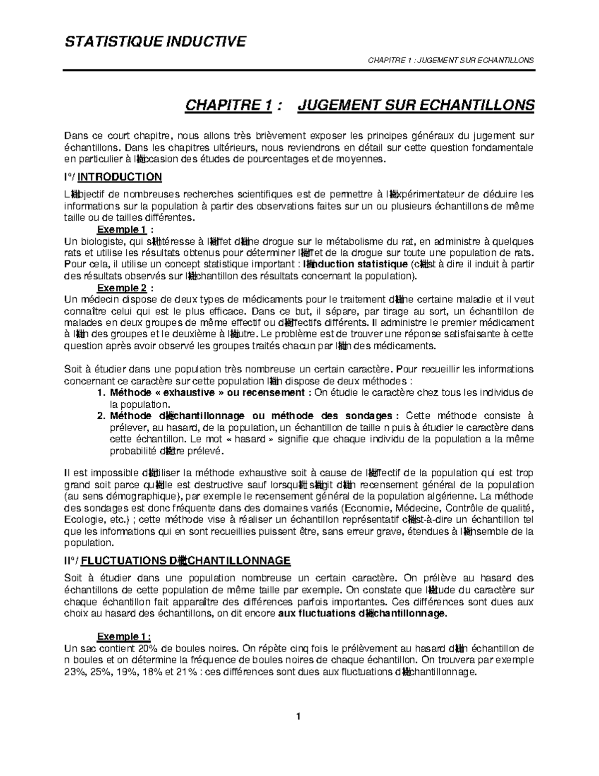 Statistiques inductives chapitre 1 - STATISTIQUE INDUCTIVE CHAPITRE 1 ...