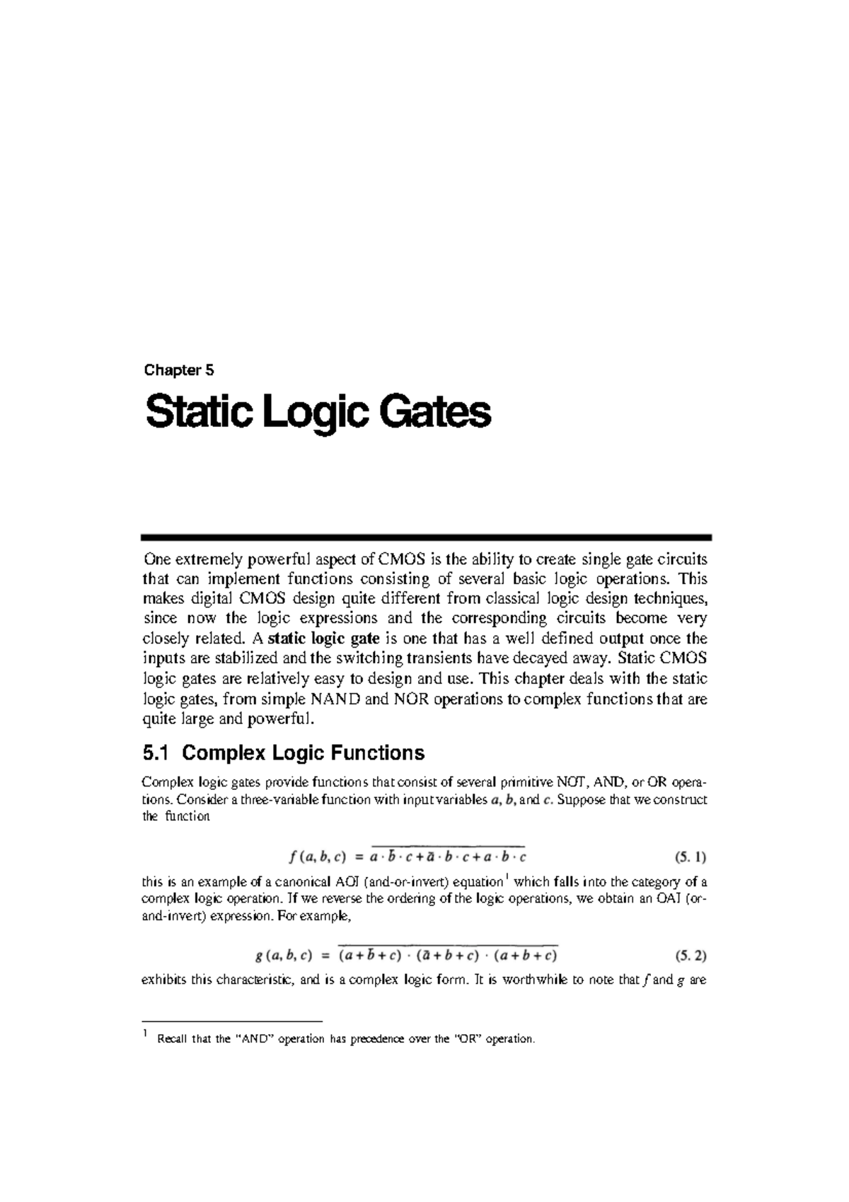 Logic gates Design - Chapter 5 Static Logic Gates One extremely ...