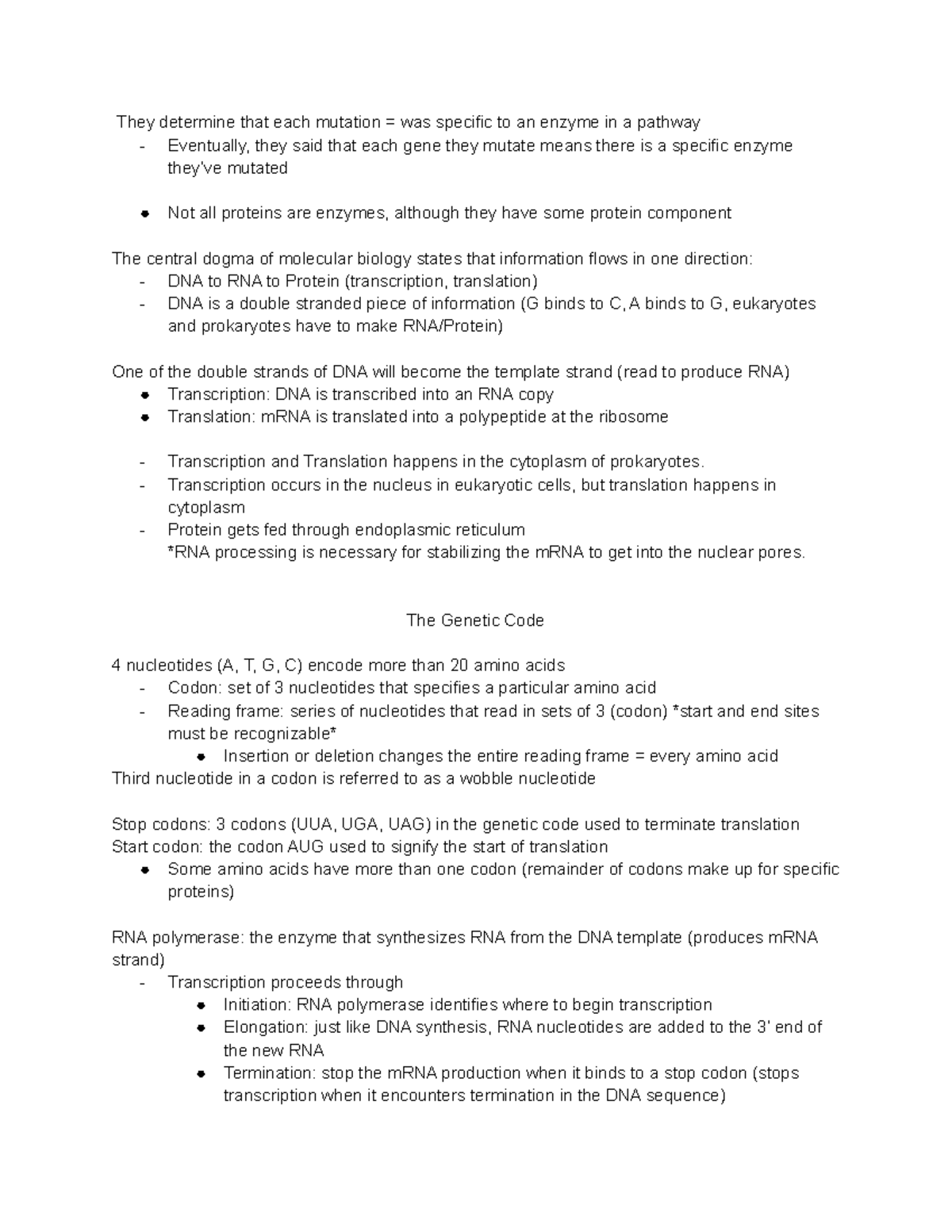 NCSU BIO 183 Protein Synthesis - They determine that each mutation ...
