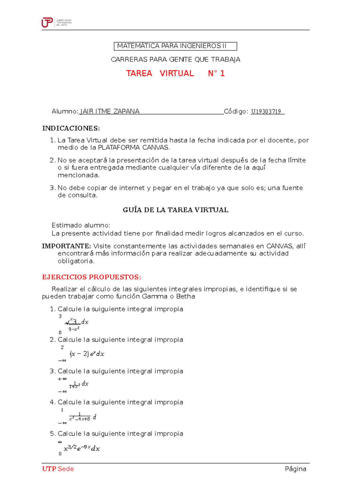 Tarea Virtual 1 - EJERCICIOS RESUELTO - CARRERAS PARA GENTE QUE TRABAJA TAREA VIRTUAL N° 1 ...