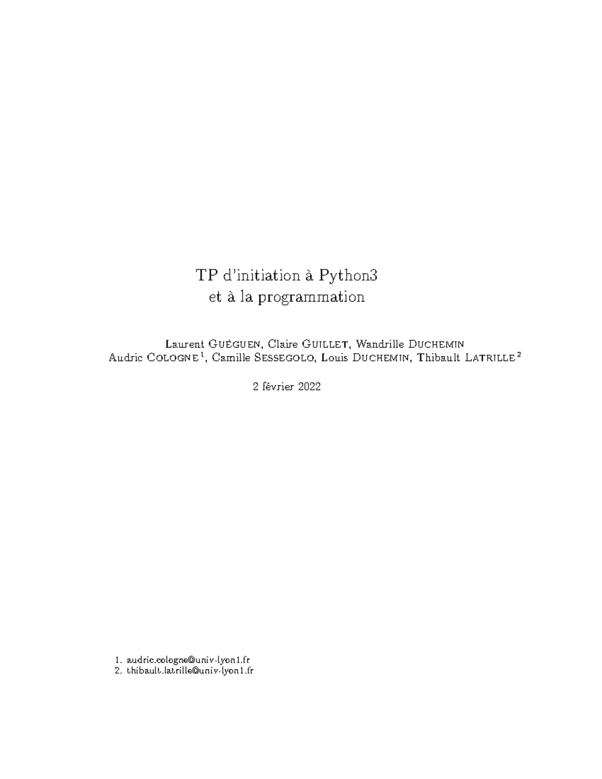TP Python 2019 version tudiant - TP d’initiation à Python et à la ...