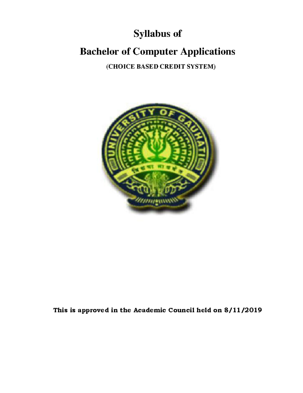1655119839 - Syllabus of Bachelor of Computer Applications (CHOICE ...