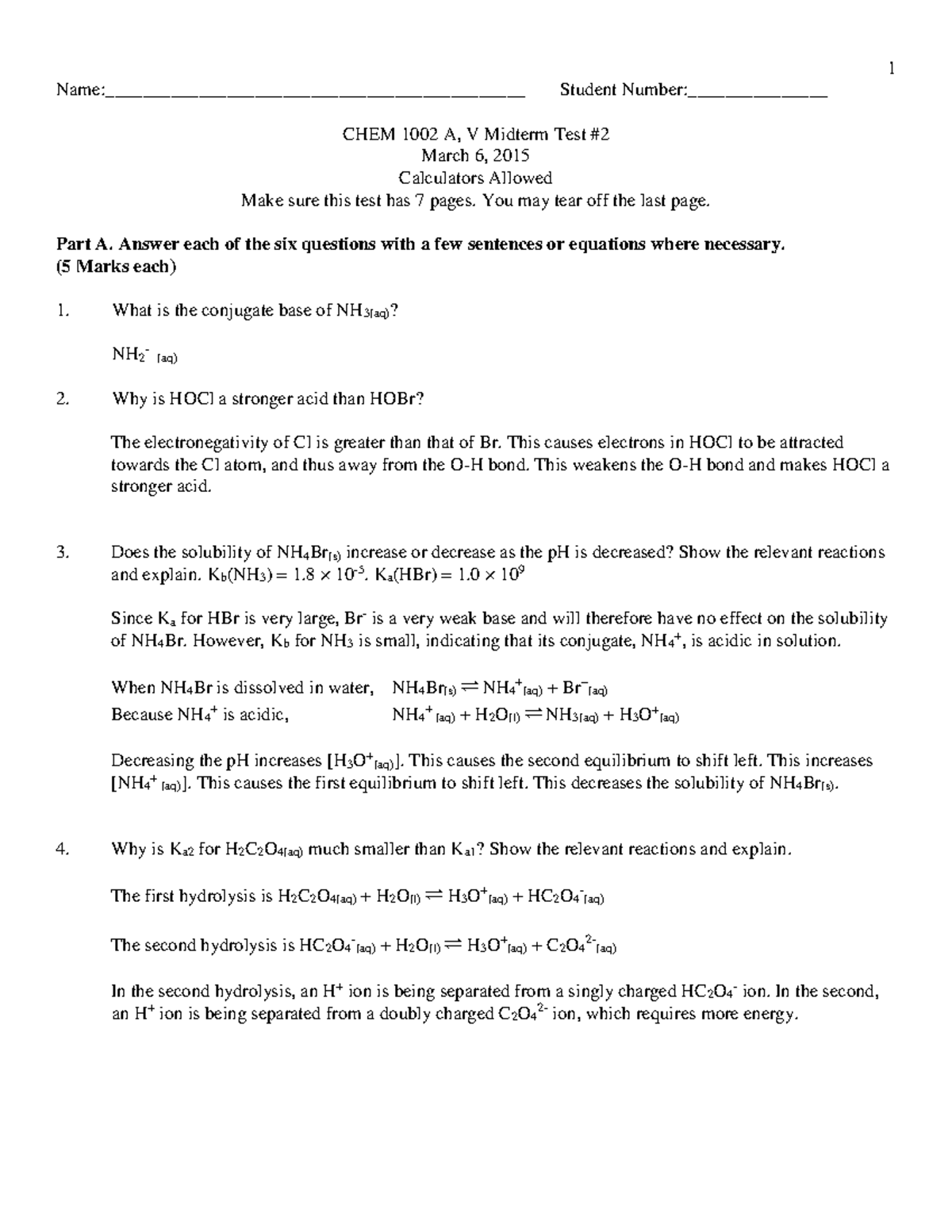 Midterm #2 - Name:_____________________________________________ Student ...