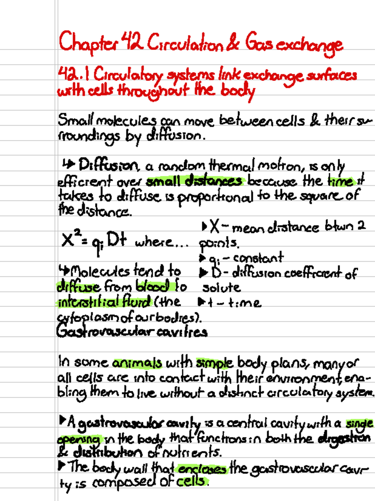 Chapter 42 - Circulation Gas Exchange - BIO 1306 - Baylor University ...