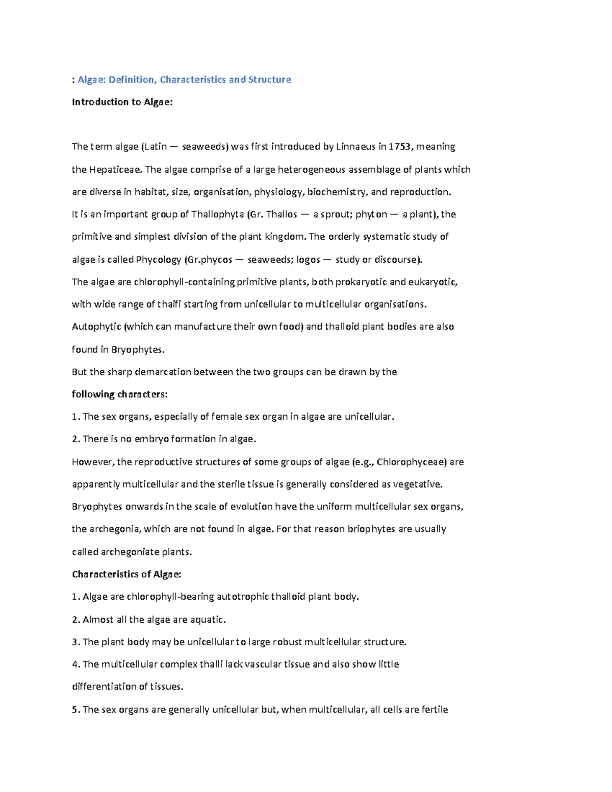 "Algae" definition an explanation. - : Algae: Definition ...