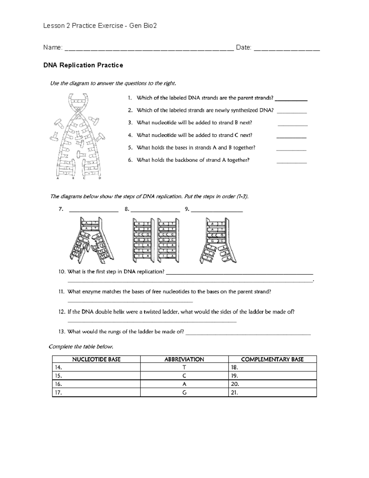 Lesson 2 assessment - General Biology 1 - Lesson 2 Practice Exercise ...
