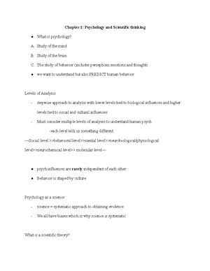 Psychology Chapter 4 Notes - Psychology Chapter 4 Sensation and ...
