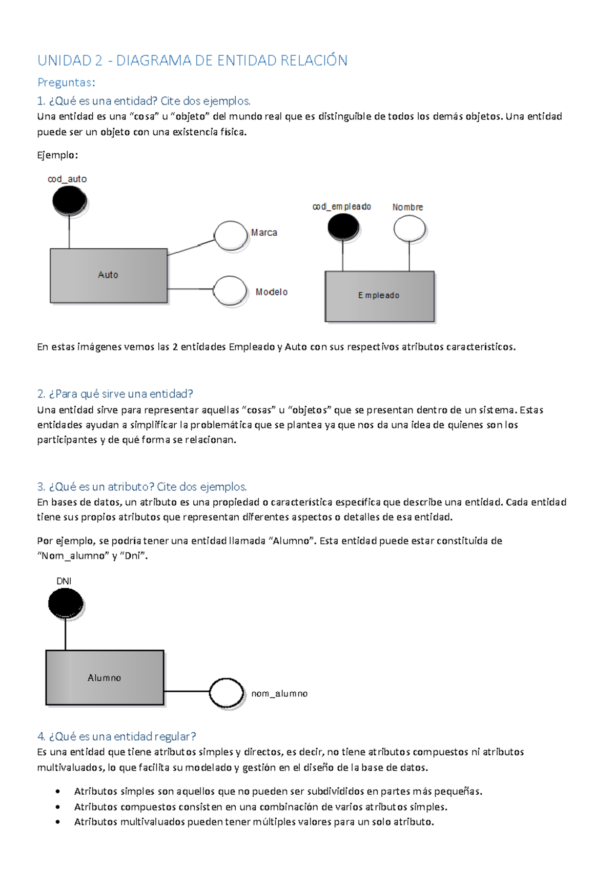 Guía U2 - Diagrama DE Entidad Relación Resuelta - UNIDAD 2 - DIAGRAMA DE ENTIDAD RELACIÓN ...