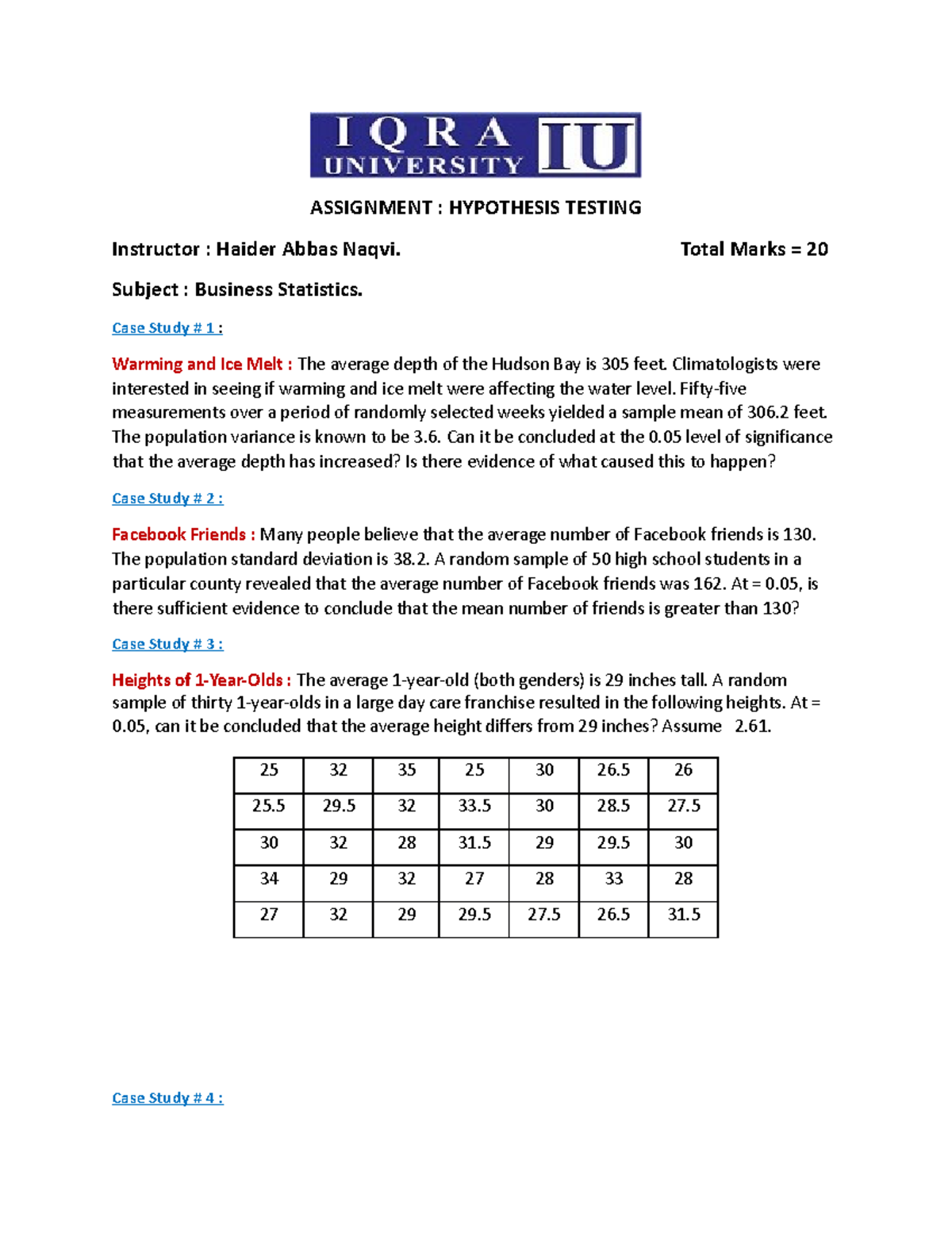 Second Assignment Hypothesis Theory - ASSIGNMENT : HYPOTHESIS TESTING ...