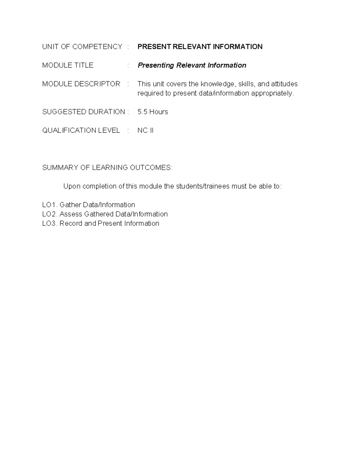 Competency Based Curriculum Agricultural Crops Production NC 2 Module 6 ...