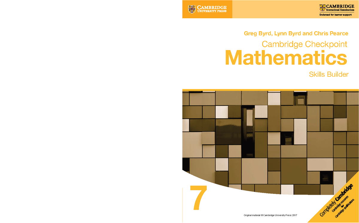 Cambridge Checkpoint Mathematics Skills Builder 7 - 7 Greg Byrd, Lynn ...