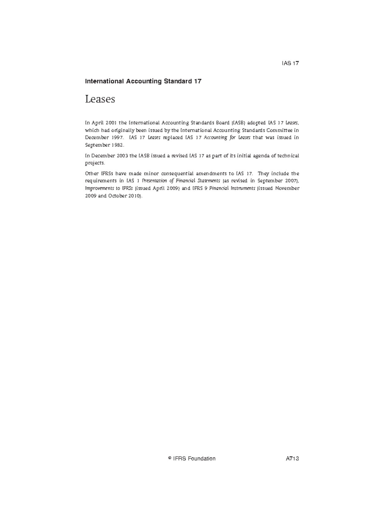 Ias17 - Relates to IAS 17 - International Accounting Standard 17 Leases ...