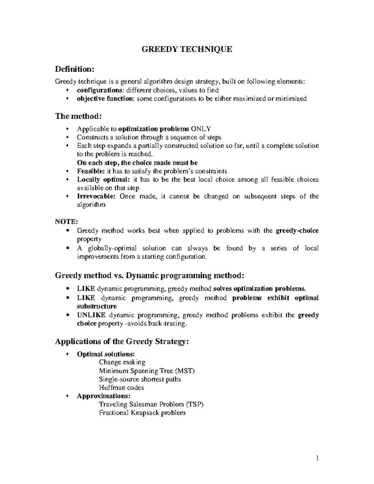 07-Greedy-Huffman code - GREEDY TECHNIQUE Definition: Greedy technique ...