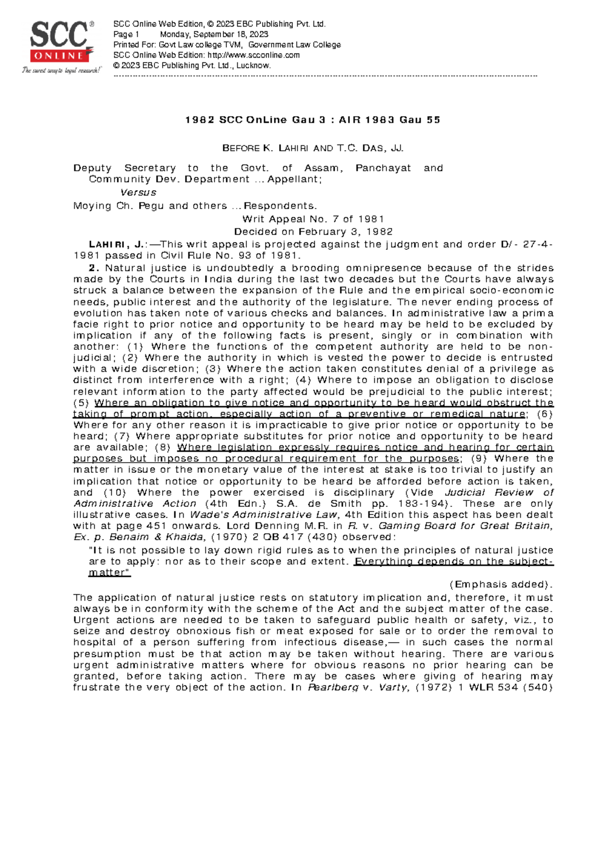 J 1982 SCC On Line Gau 3 AIR 1983 Gau 55 - 1982 SCC OnLine Gau 3 : AIR ...