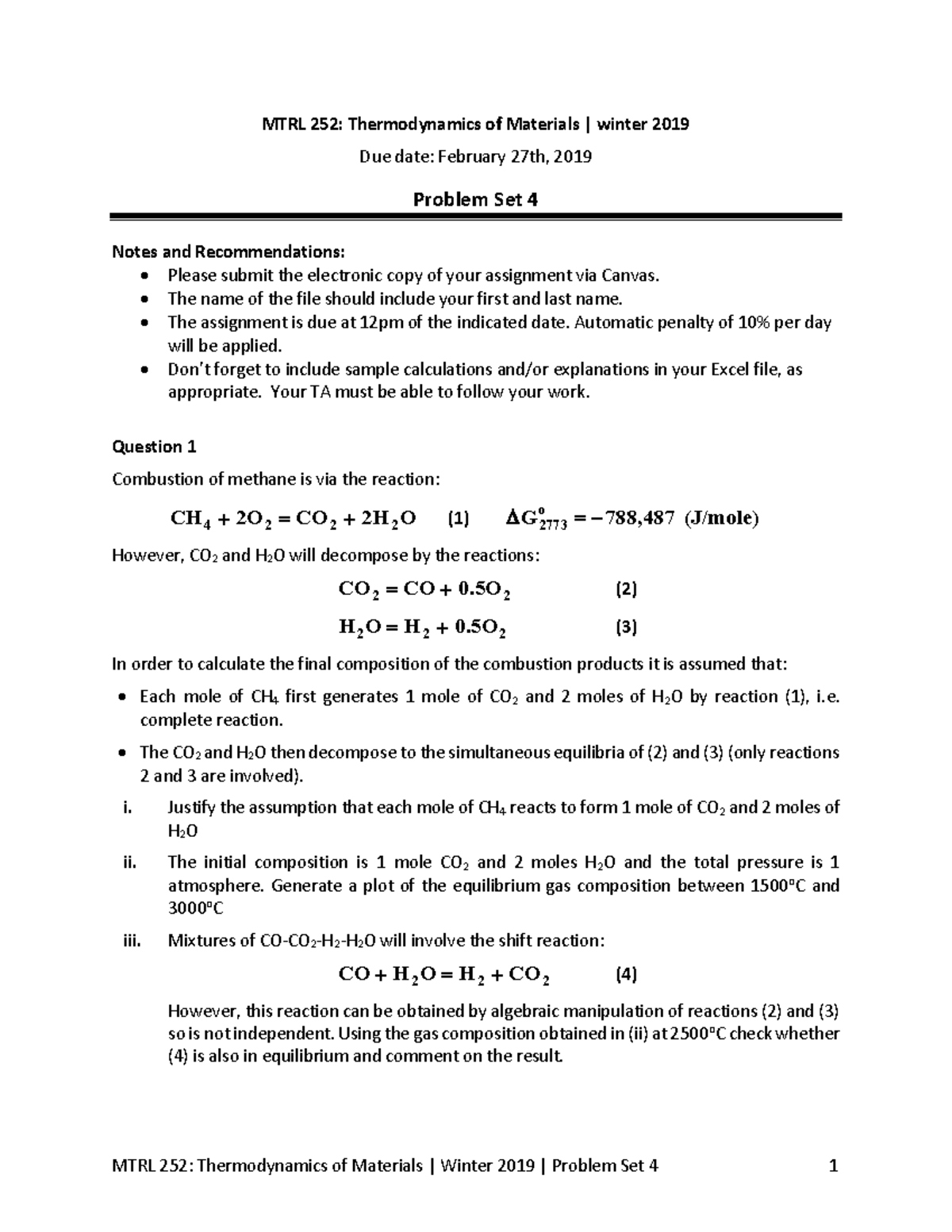 MTRL252-P4 - MTRL252 assignmetn4 - Warning: TT: undefined function: 32 MTRL 252: Thermodynamics ...