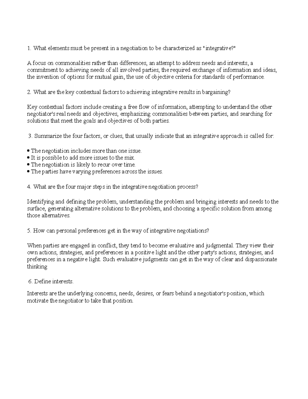 Question and answer negotiation chapter 3 - What elements must be ...