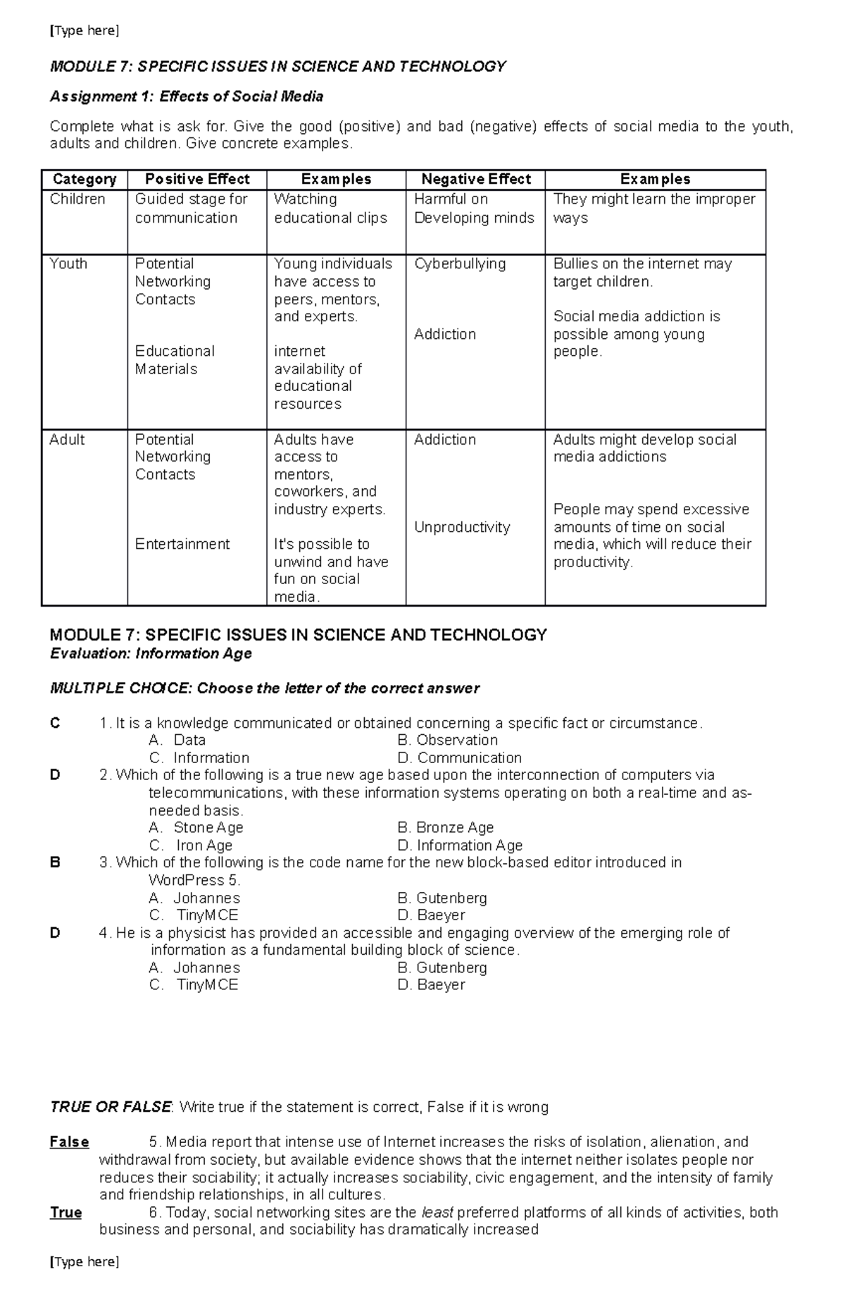 STS-MOD-7 - Science, Technology and Society Lecture Notes - [Type here ...
