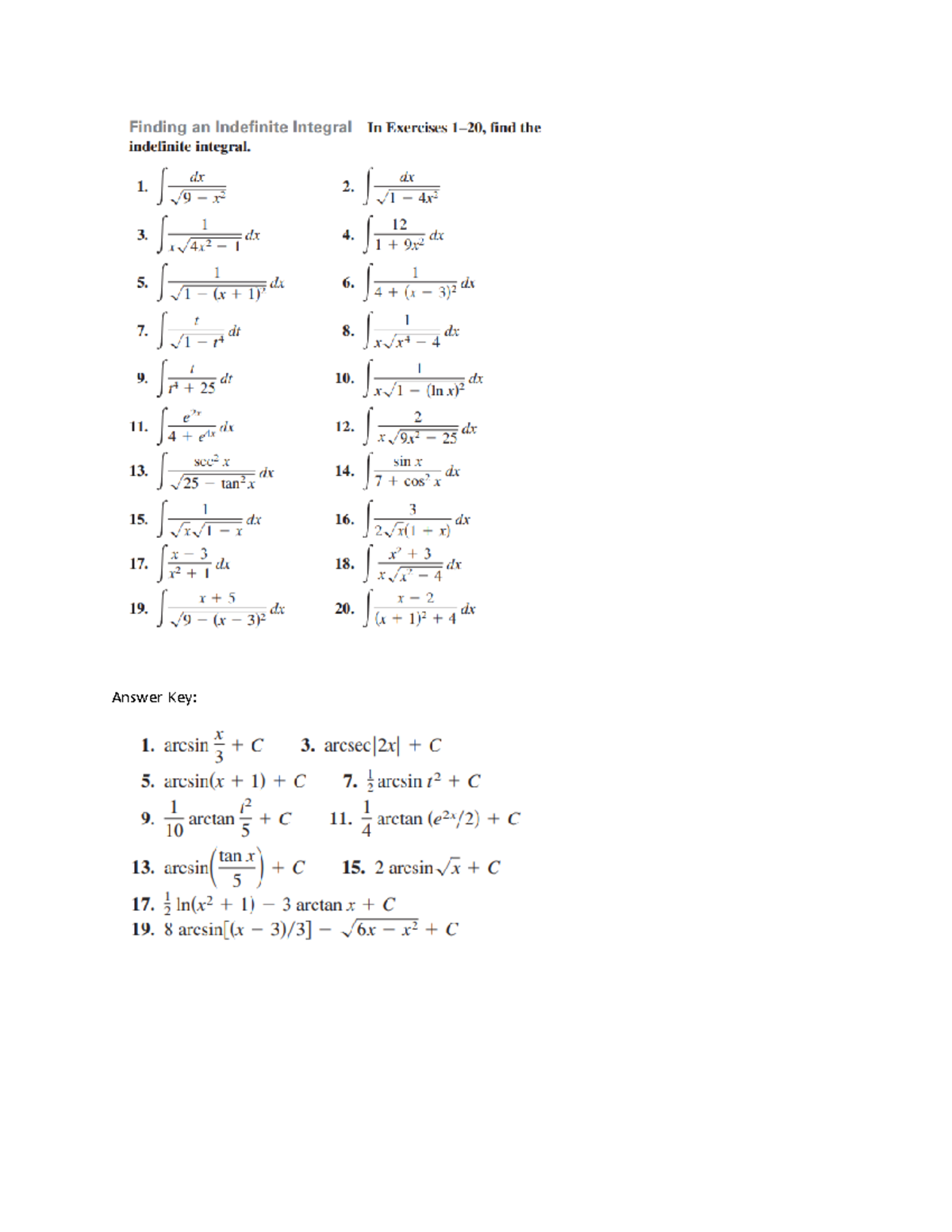 Integral of Inverse Trigo function practice problems 1 - BS Mechanical ...