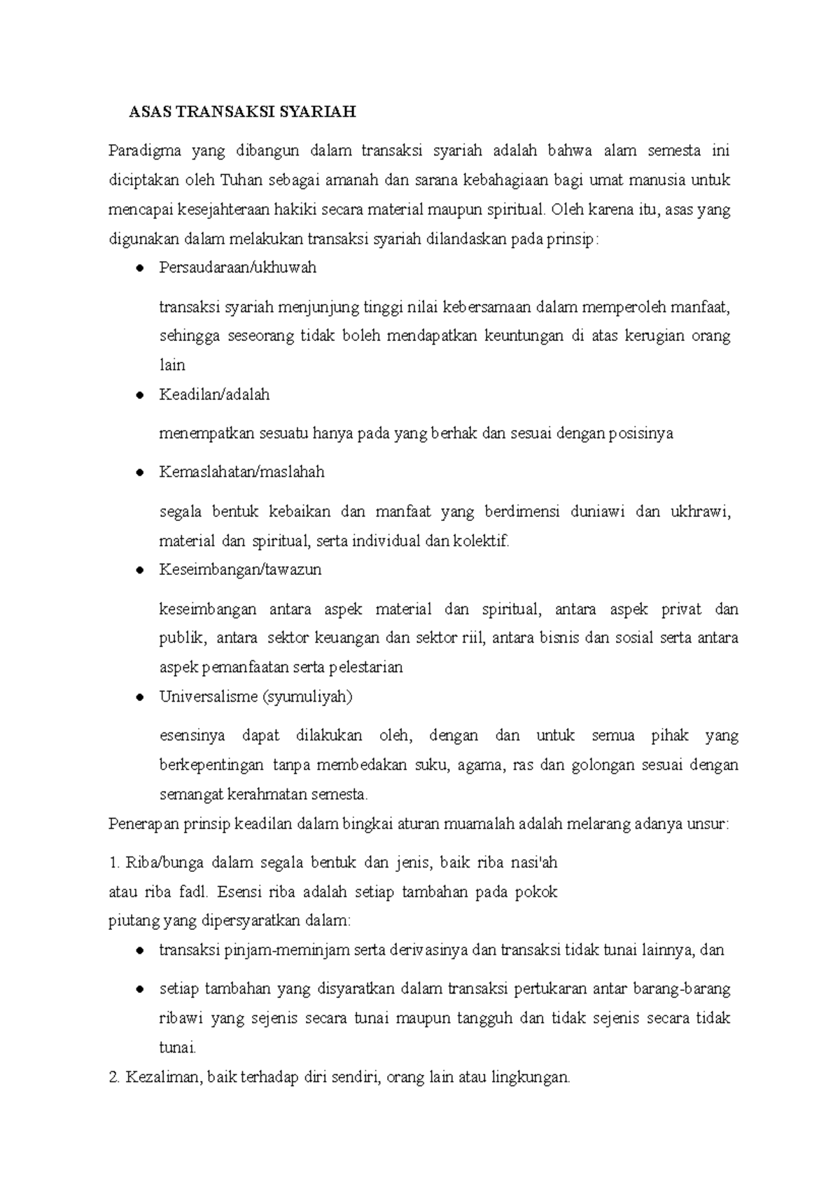 3. ASAS Transaksi Syariah - ASAS TRANSAKSI SYARIAH Paradigma yang ...