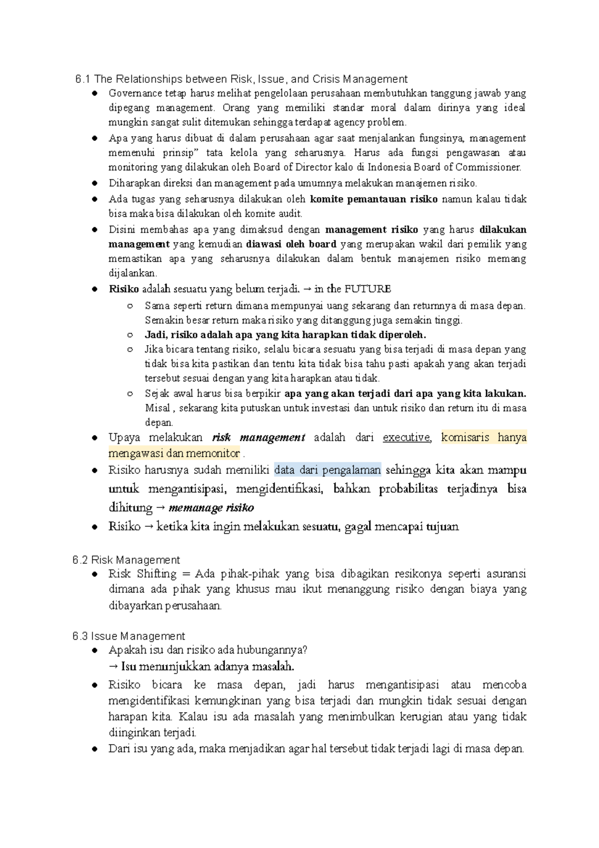 Chapter 6 Risk, Issues, and Crisis Management - 6 The Relationships ...