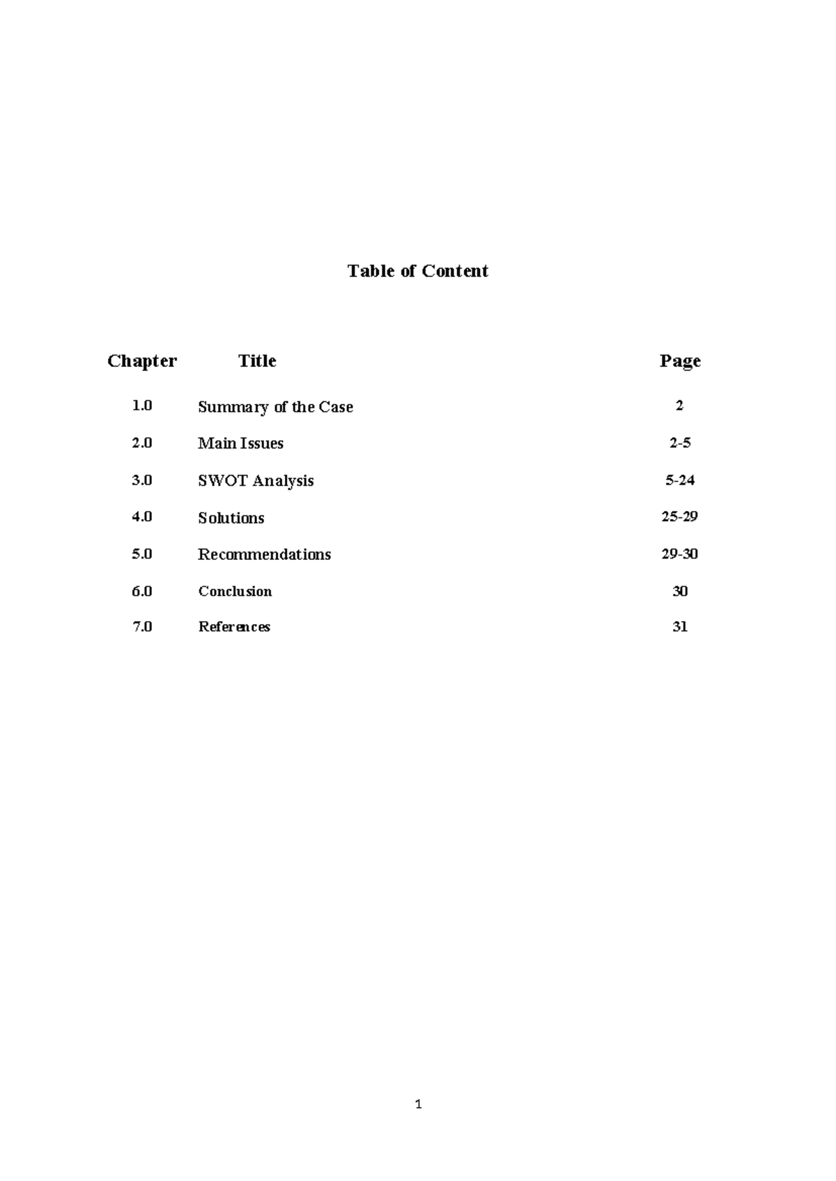 294631767 Calveta Dining Services Case Study Report - Table of Content ...