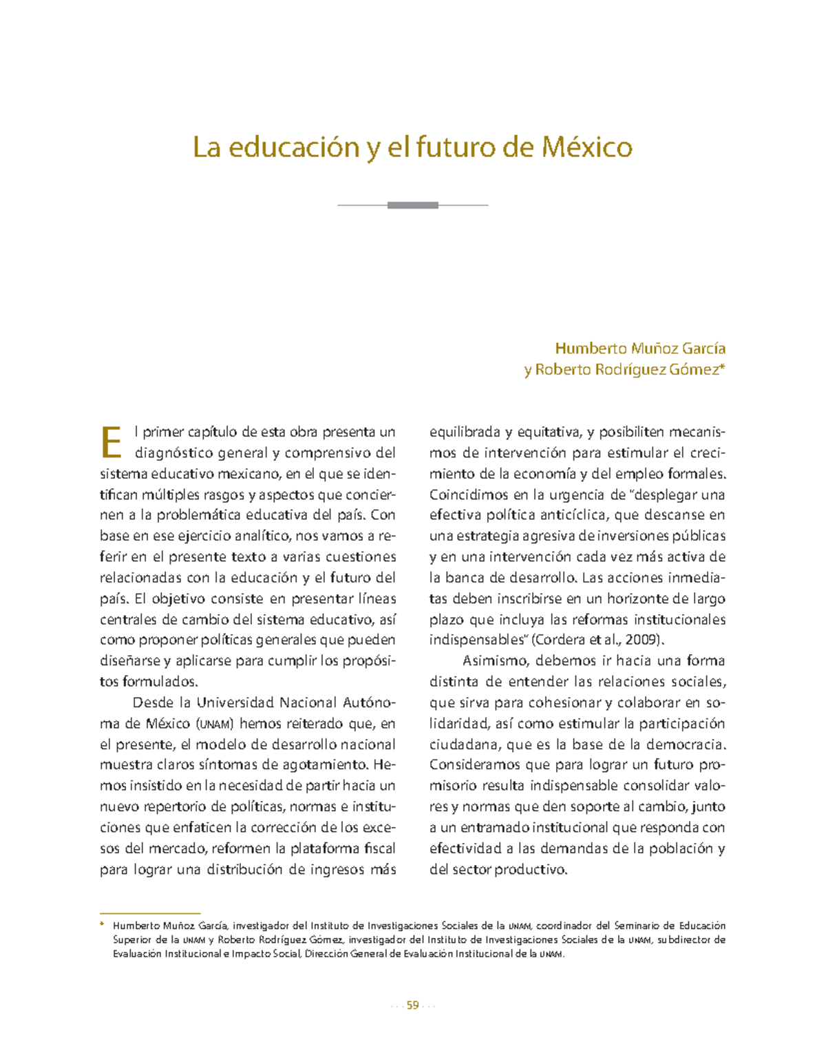 LA Educacion Y EL Futuro - La educación y el futuro de México Humberto ...