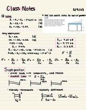 CVE 220 Class Notes 1/26/23 - Gloss. Note det the ndernalbehavior of an ...