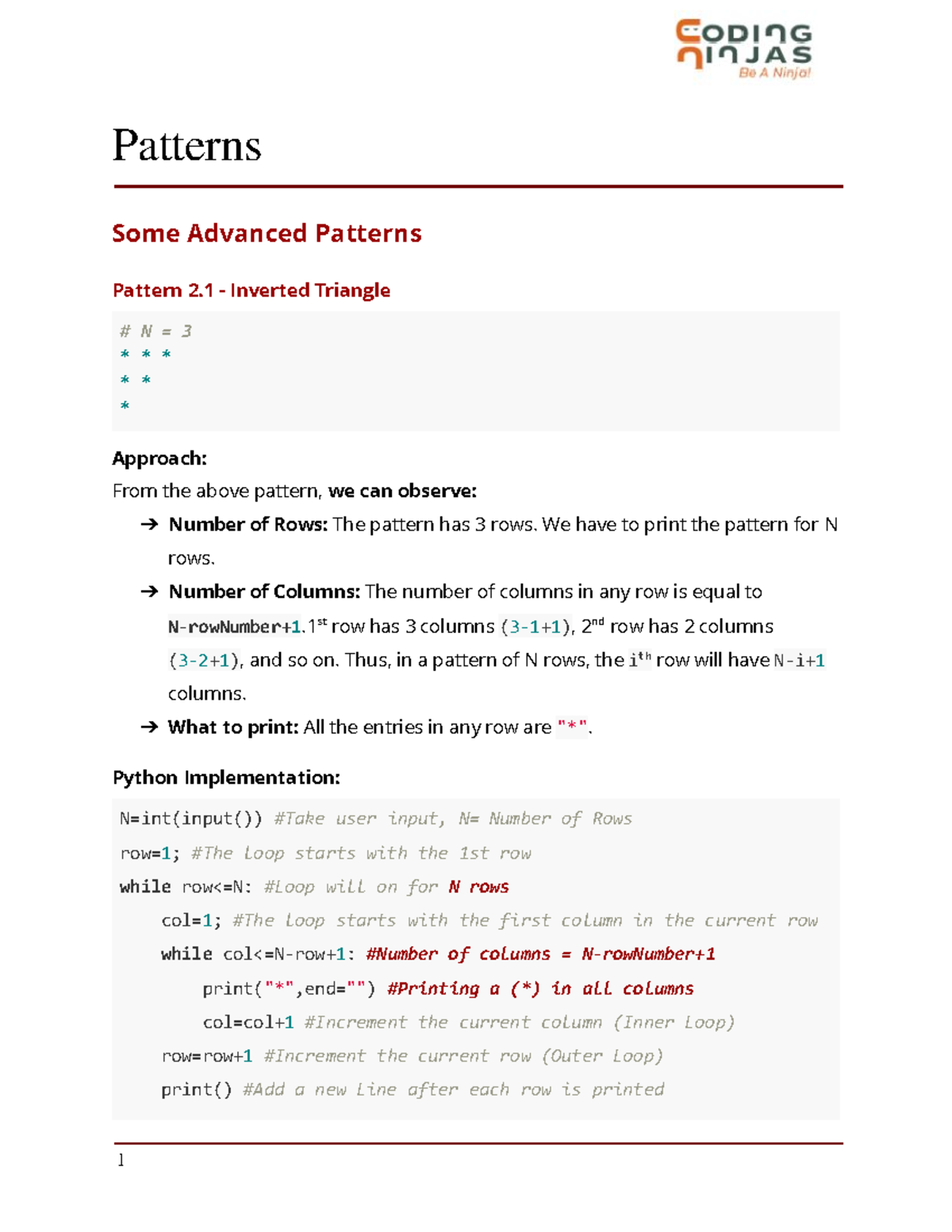 Pattern 2 - proper notes - Patterns Some Advanced Patterns Pattern 2 ...