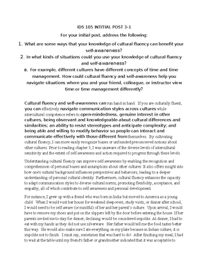 IDS 105 Mod 2 - IDS105 Module 2-2 Social Justice - IDS 105 Project Template Cultural Awareness ...