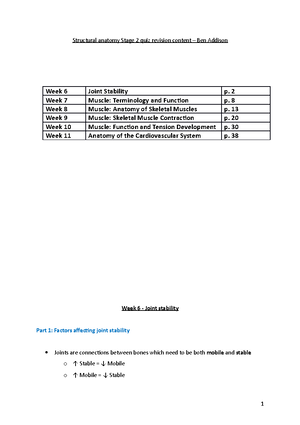 Subject Outline - Structural Anatomy - SUBJECT OUTLINE 92511 Structural ...