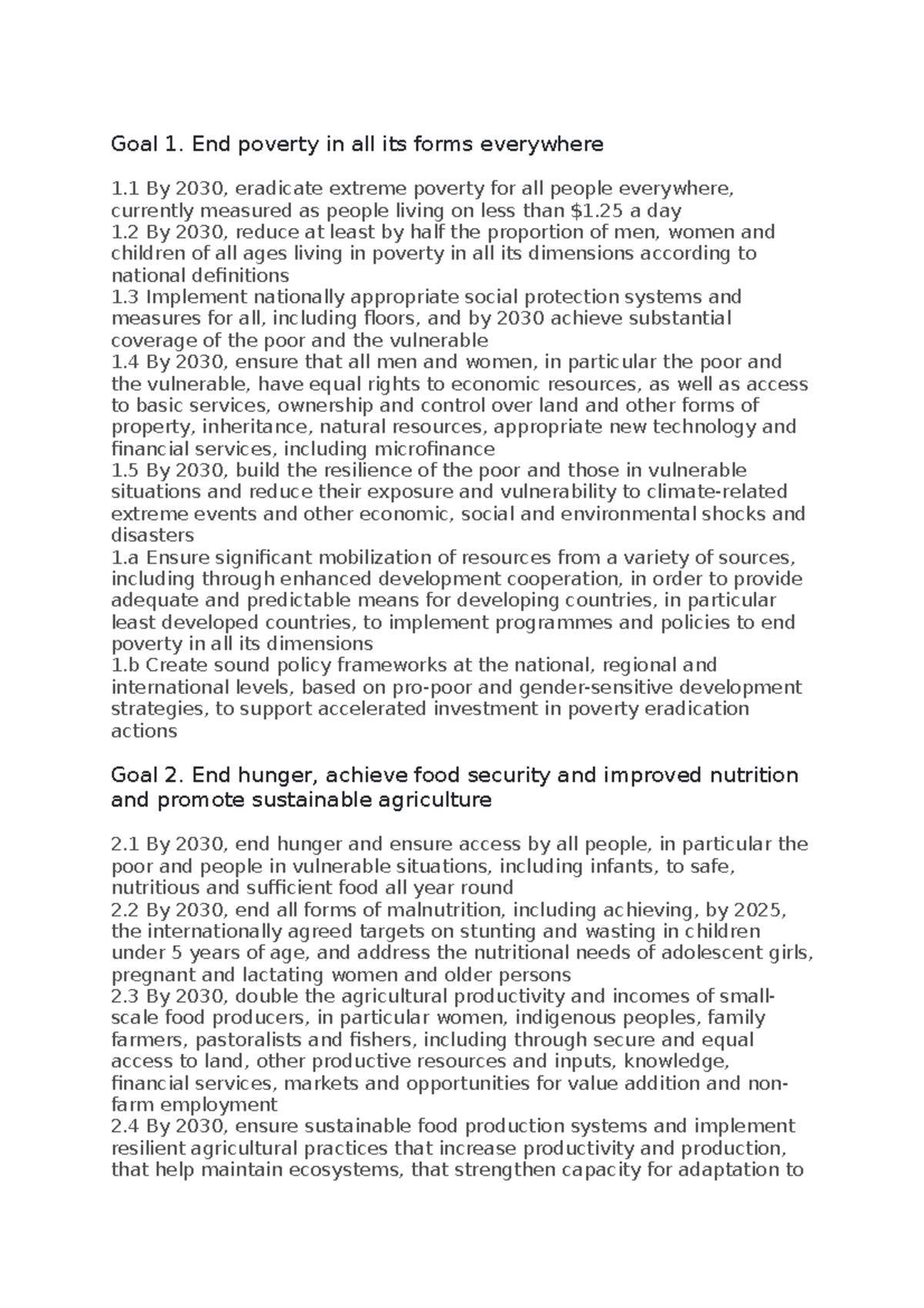 SDG - Een overzicht van alle SDG - Goal 1. End poverty in all its forms ...
