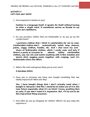 Current Trends - TRENDS, NETWORKS and CRITICAL THINKING in the 21st ...