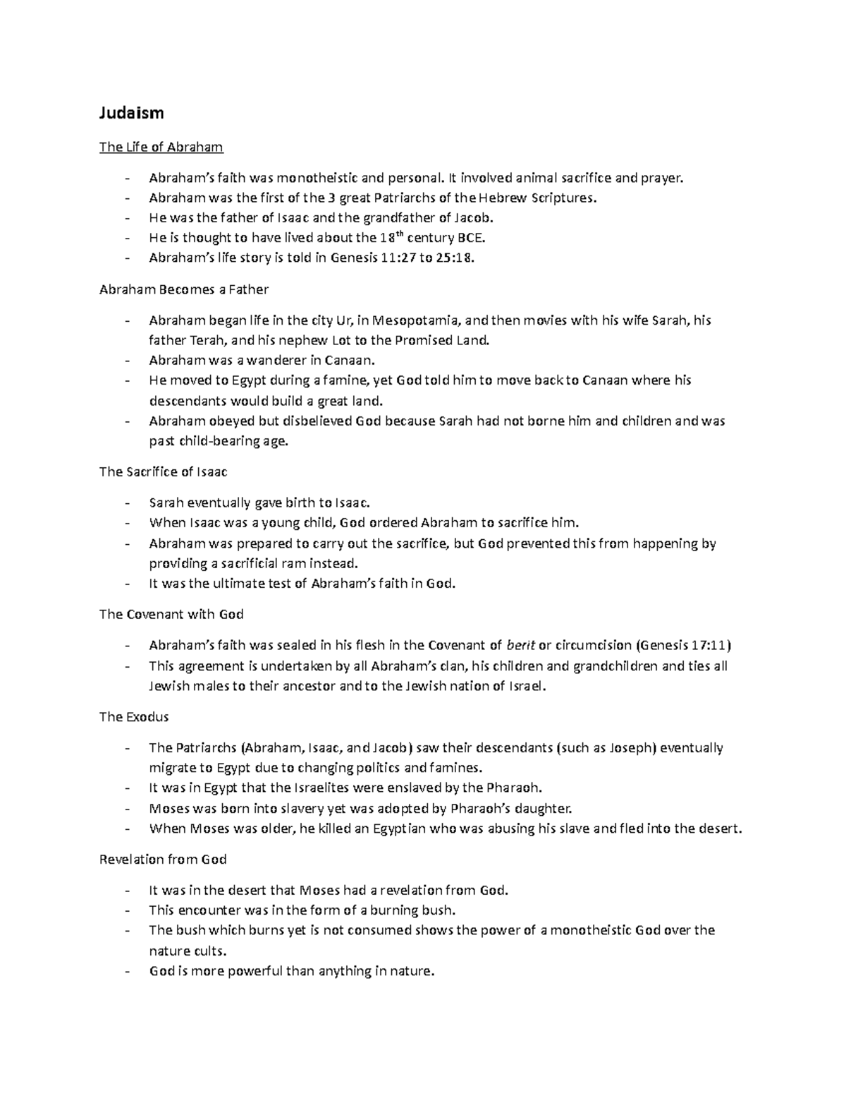 Judaism - SOR II Prelim course - Judaism The Life of Abraham - Abraham ...