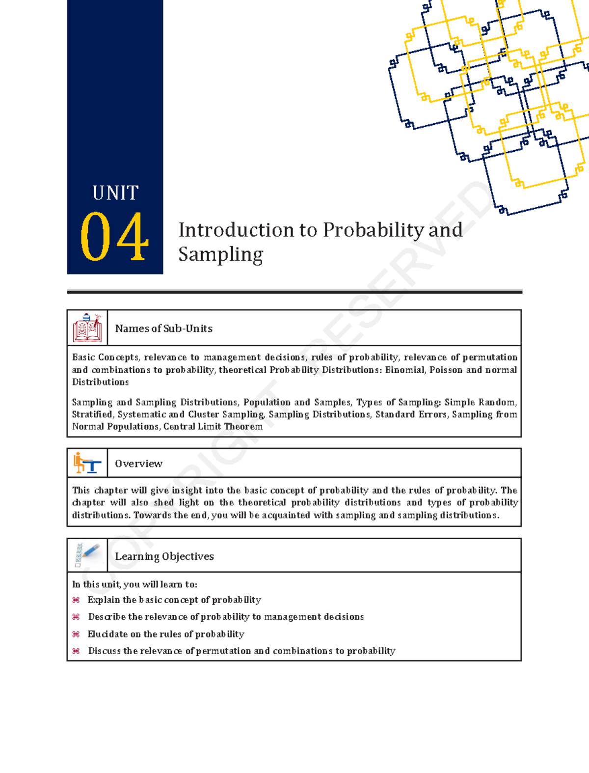 MBA Quantitative Techniques and Analytics 04 - Sampling Introduction to Probability and Names of ...