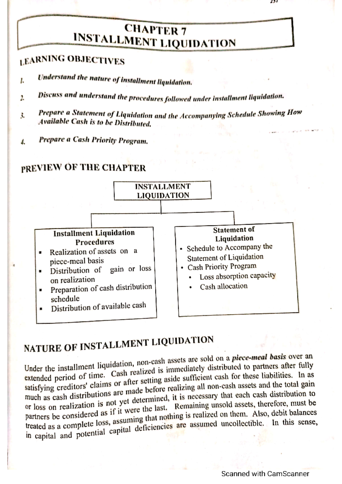 Installment Liquidation - BS Accountancy - Studocu