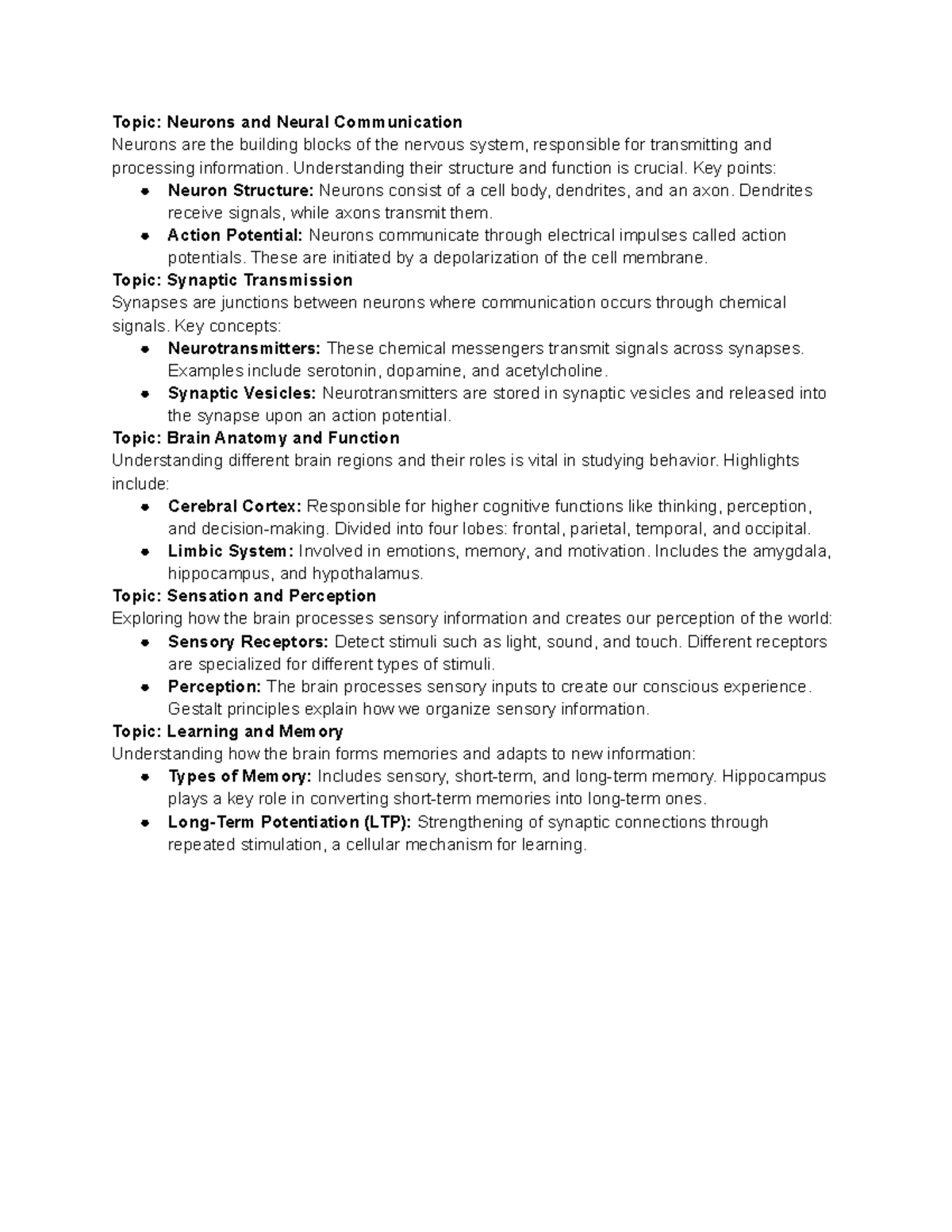 Neuroscience and Behavior - Topic: Neurons and Neural Communication ...