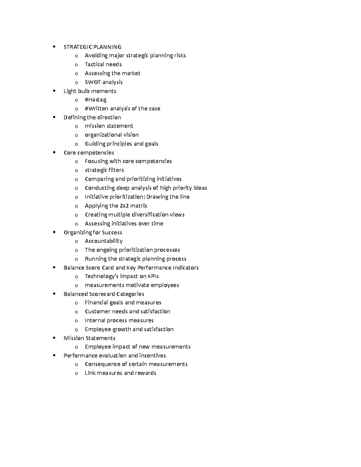 IOM MIND MAP - mindmap example - STRATEGIC PLANNING o Avoiding major ...