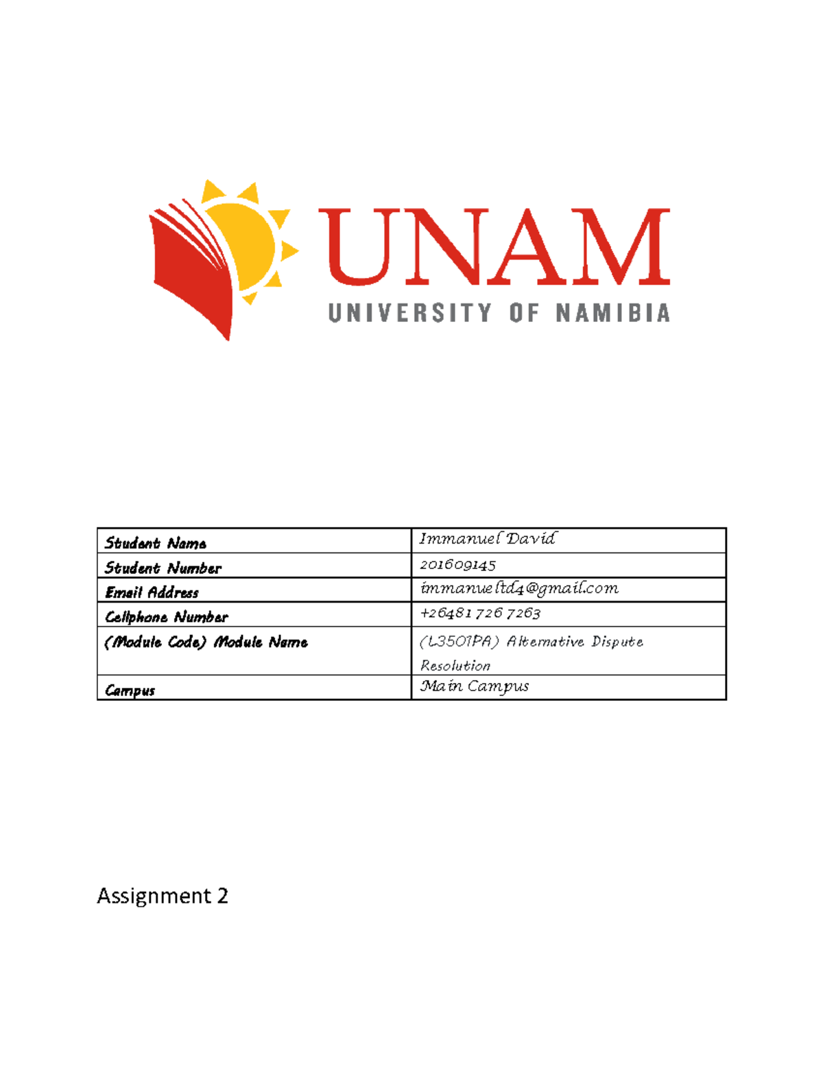 The Essay of Alternative Dispute Resolution - Student Name Immanuel ...
