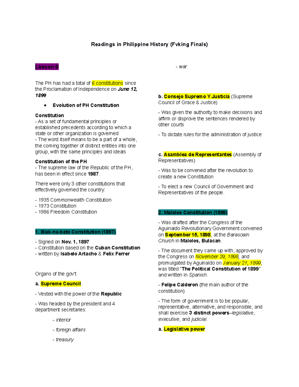 Reviewer-in-RPH - Reviewer in RPH - Readings in Philippine History ...