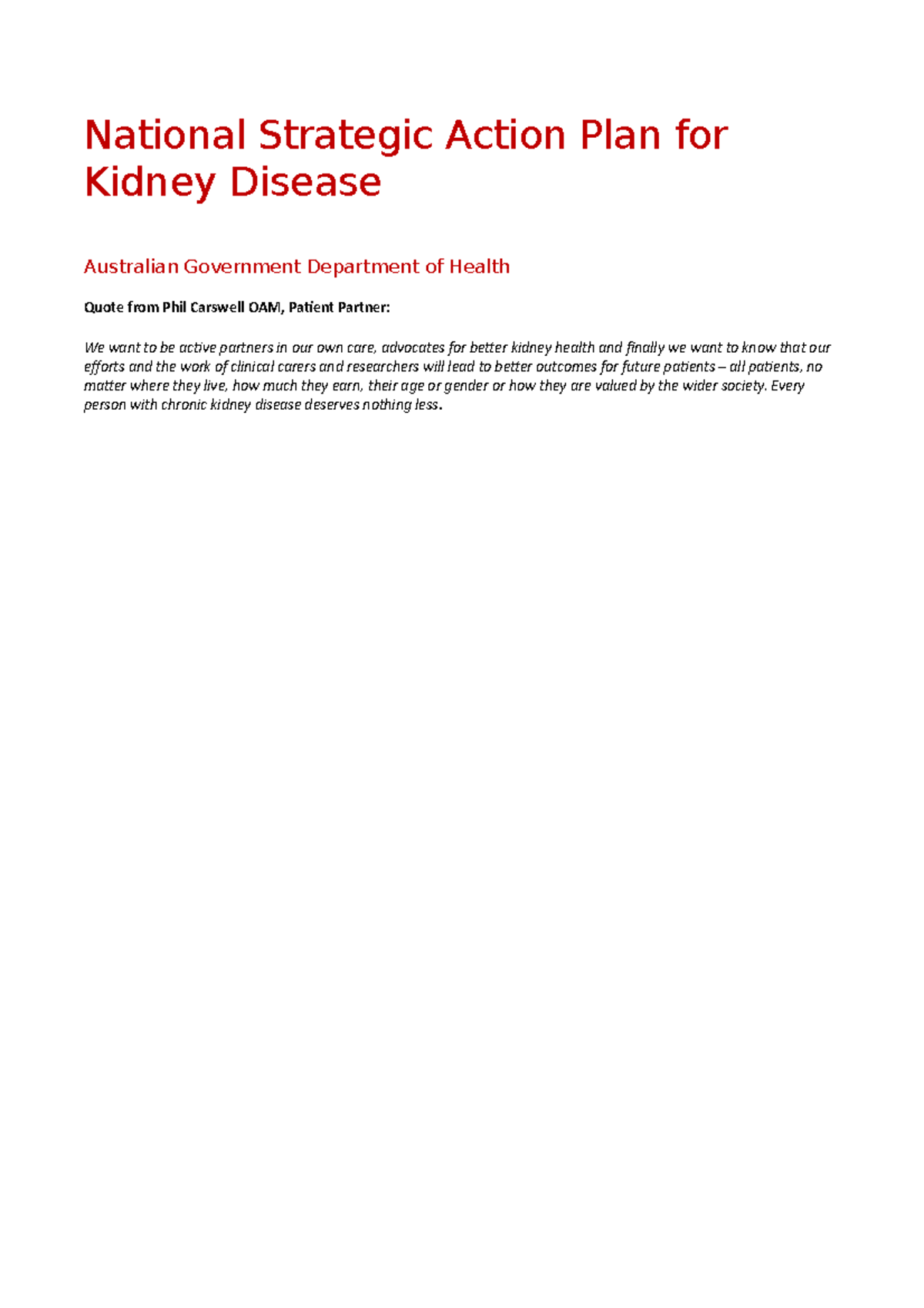 National-strategic-action-plan-for-kidney-disease for treating people ...