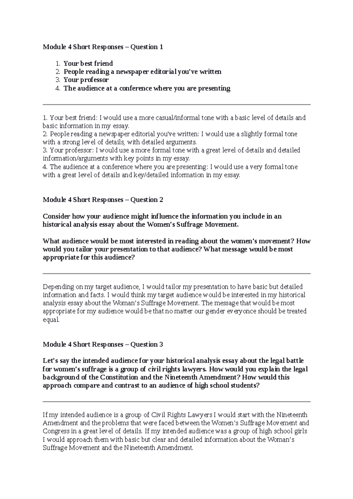 Module Four Short Questions - Module 4 Short Responses – Question 1 ...