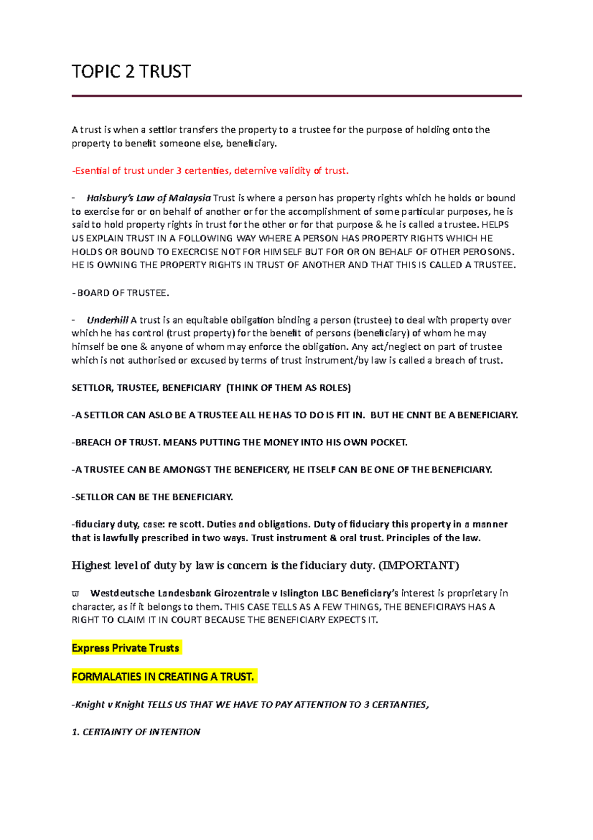 Topic 2 Trust - good notes bro gooood luckkkkk, this may help ...