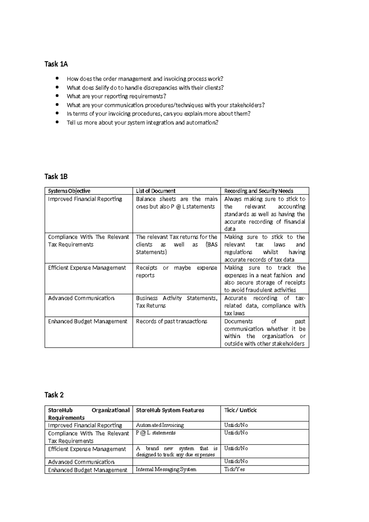 Assessment 2 Case Study - Task 1A How does the order management and ...
