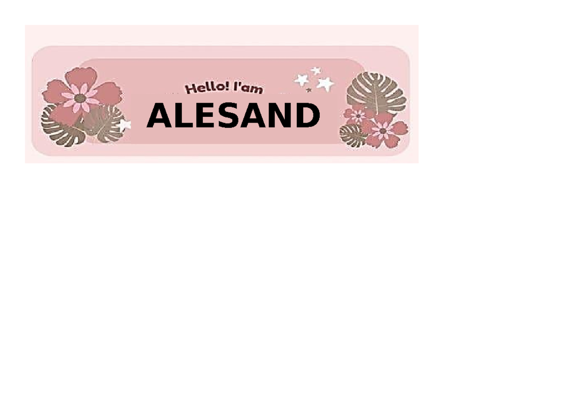 DEMO Nametag - NAME TAG FOR FINAL DEMO - Education - ALESAND RA - Studocu