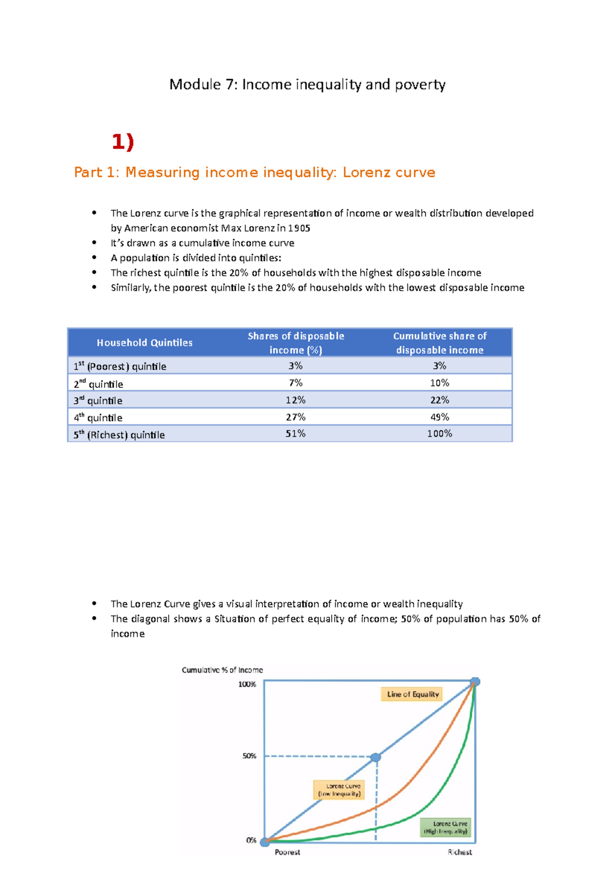 Module 7 Income Inequality and Poverty - Module 7: Income inequality ...
