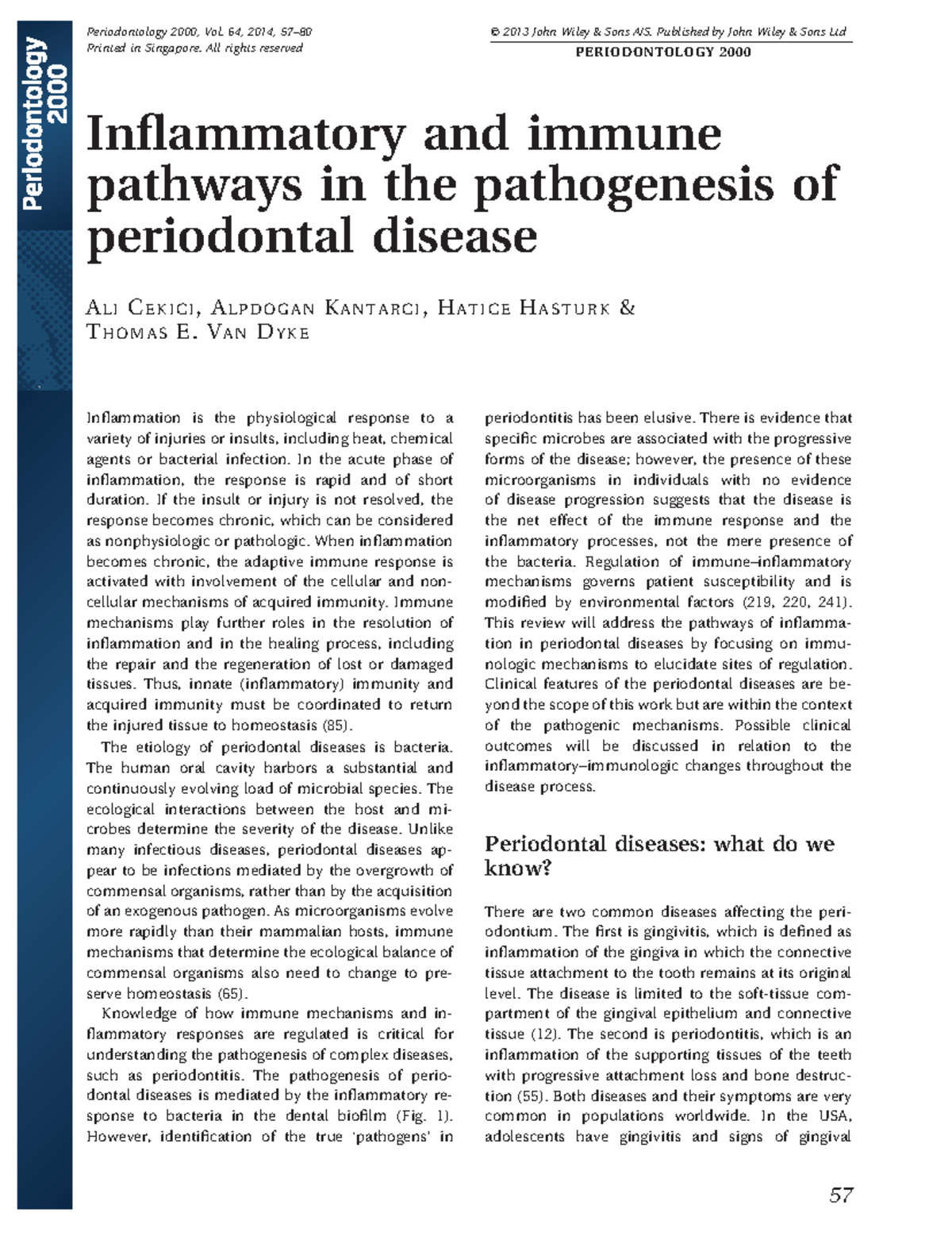 patogênese da doença periodontal - Inflammatory and immune pathways in ...
