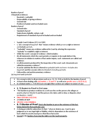 Written ESC - Written Assignment: Question 6 Burden of Proof Prepared ...