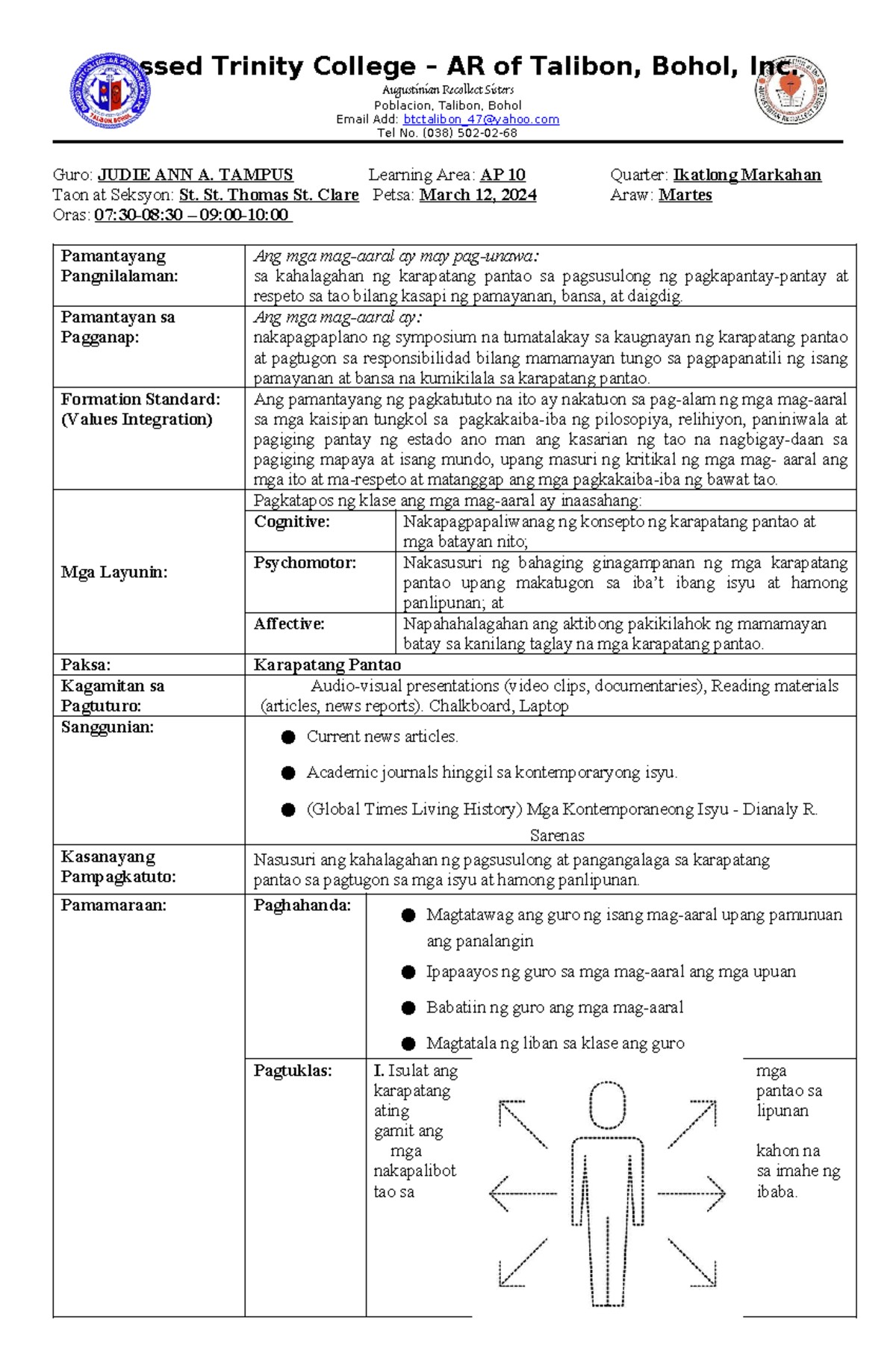 AP 10 - Summary Educational Foundations - Blessed Trinity College – AR of Talibon, Bohol, Inc ...
