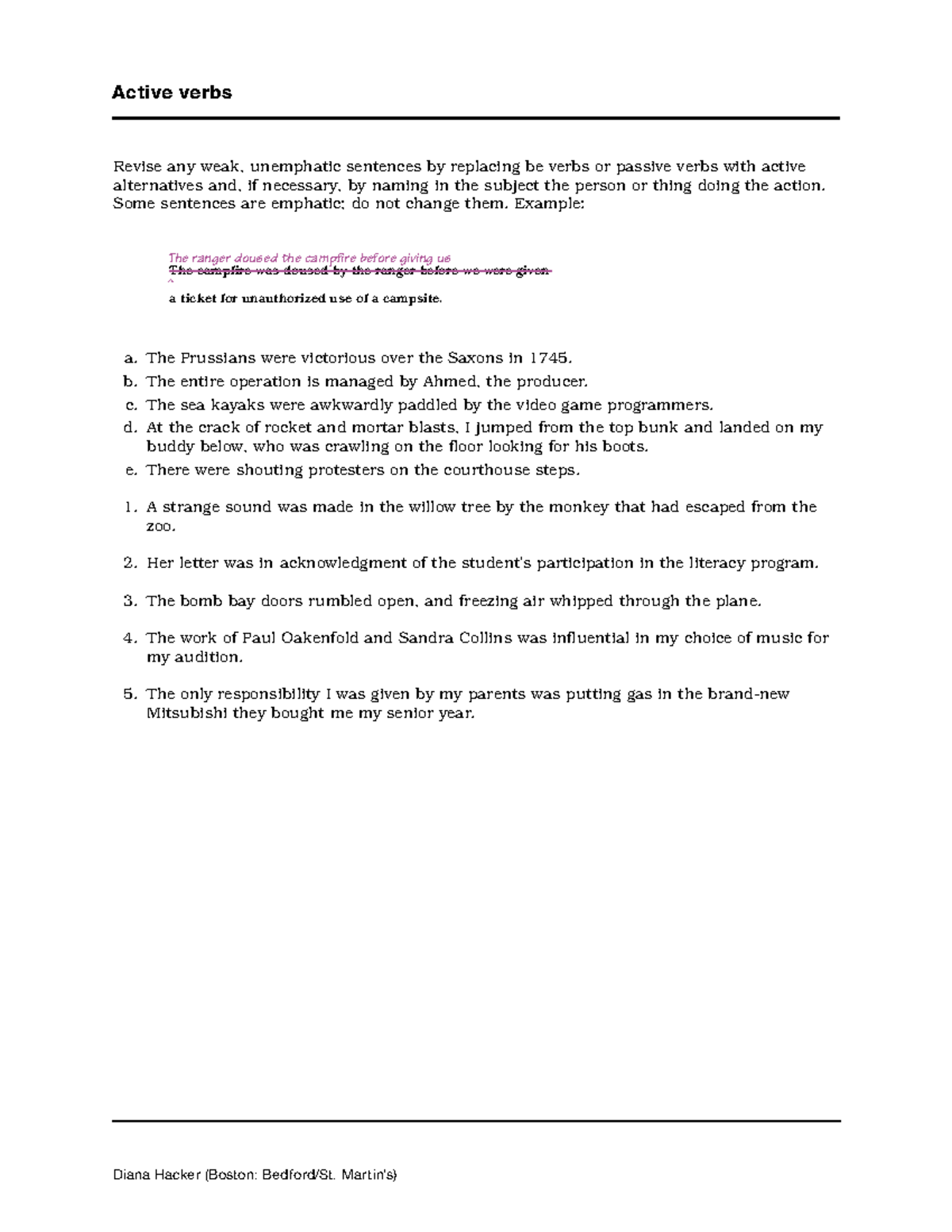 Hacker-Ex Mstr-Active- Revise any weak, unemphatic sentences by ...