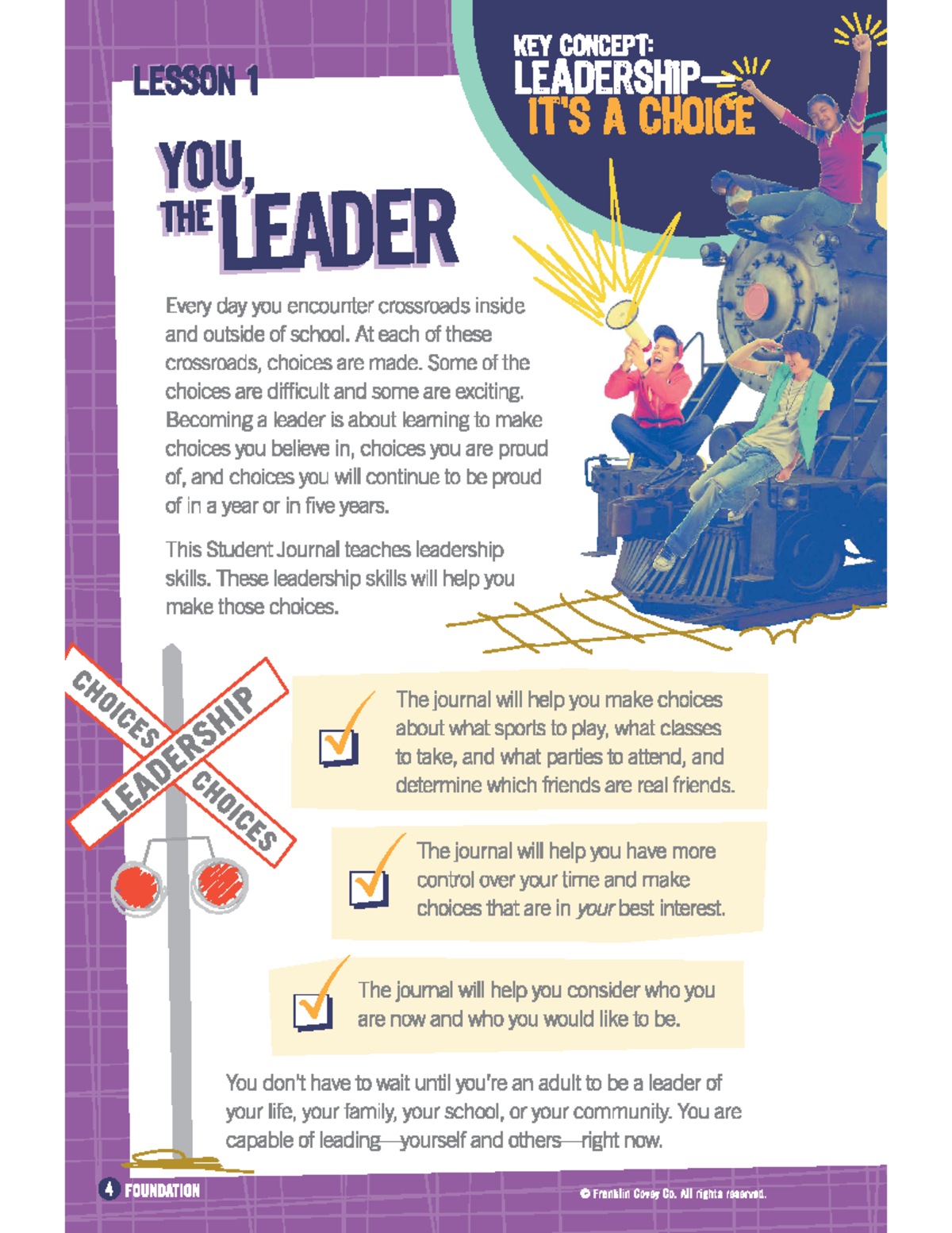 6 Lesson 1 You the Leader - KEY CONCEPT: LESSON 1 LEADERSHIP A CHOICE ...